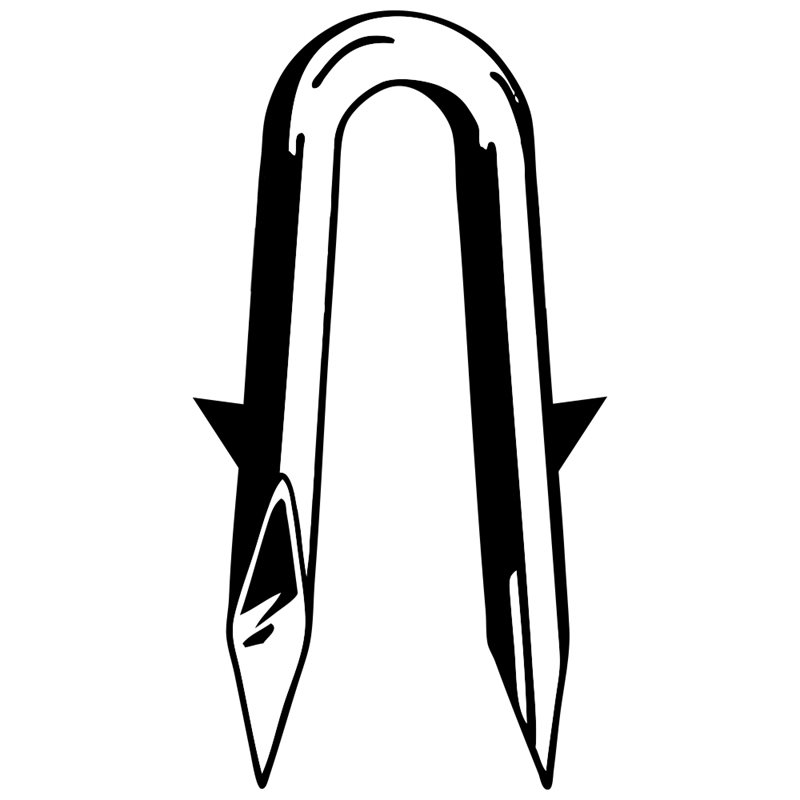 Single barbed staples