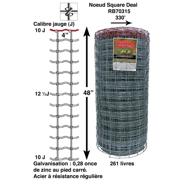 Clôture 48" X 330' pour chèvres et moutons (#1348-4-12 ½) de Red Brand